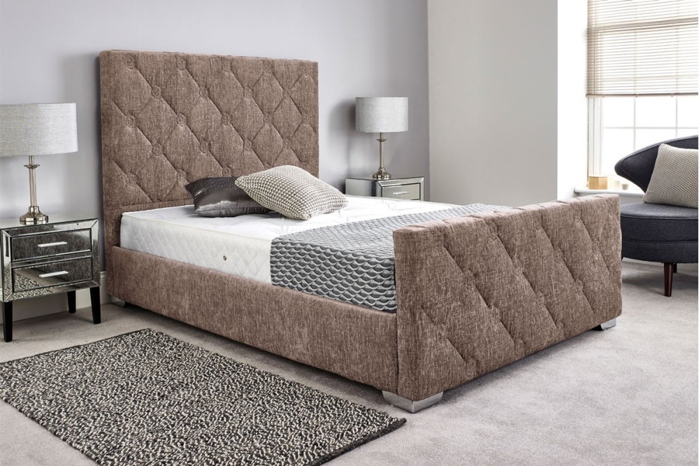 King size quilted bed frame store