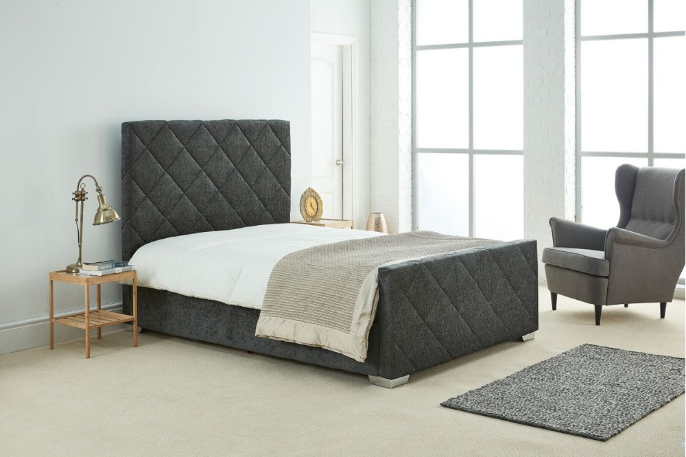 Daisy Chenille Upholstered Bed frame | Including Double and King Size